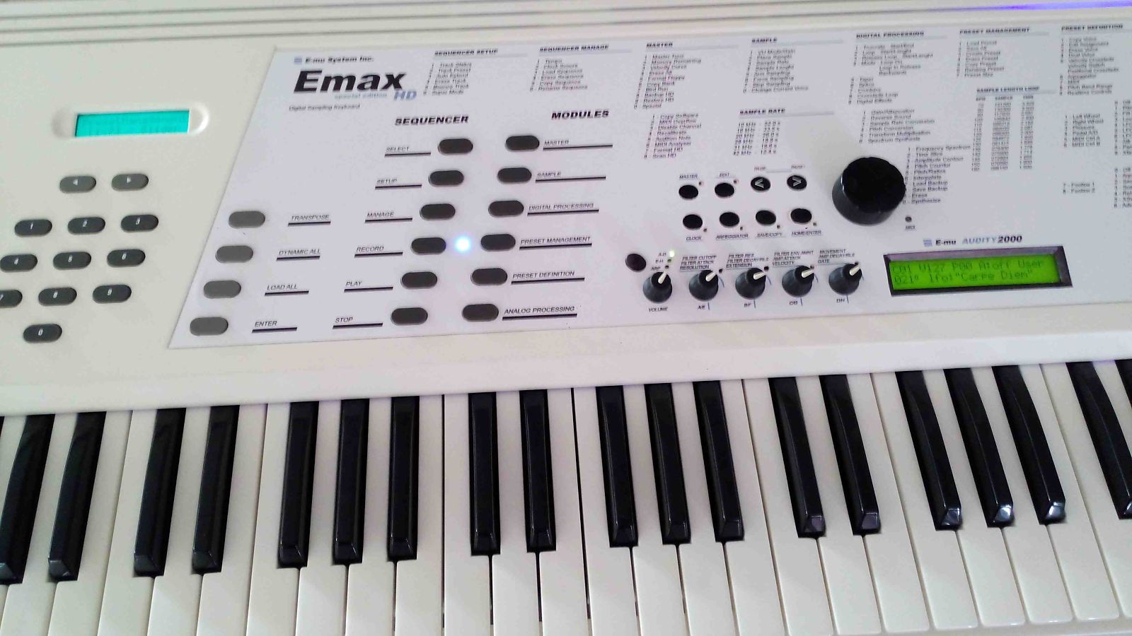 MATRIXSYNTH: White AUDITY2000 E-MU Systems Emax SE HD SN 1473