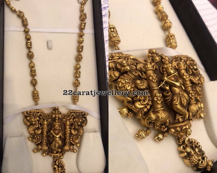 Lord Krishna Nakshi Pendant and Chain - Jewellery Designs