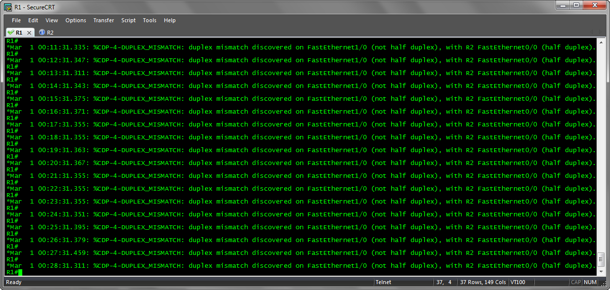 Duplex Mismatch Discovered - Seguridad y Redes