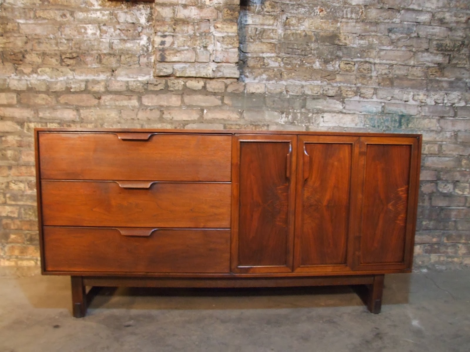 Mid Century Chicago: Richardson Nemschoff Lowboy Dresser w/ Mirror