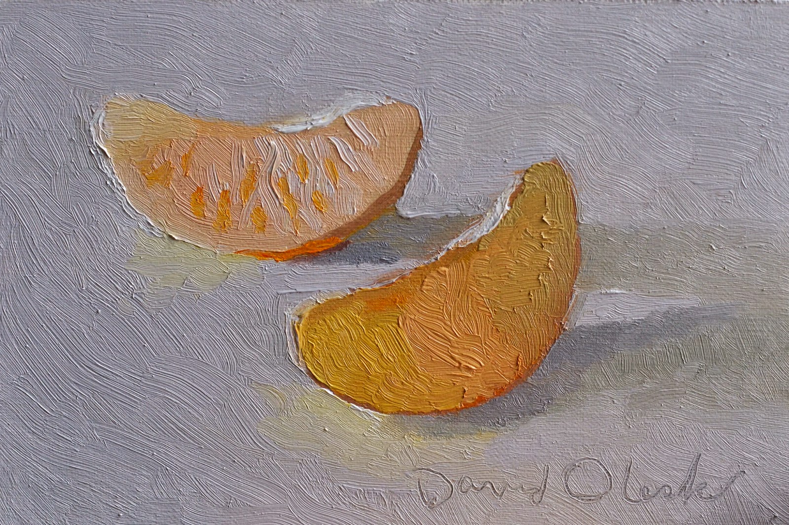 The Very Small Paintings of David Oleski: Two Pieces of a Tangerine
