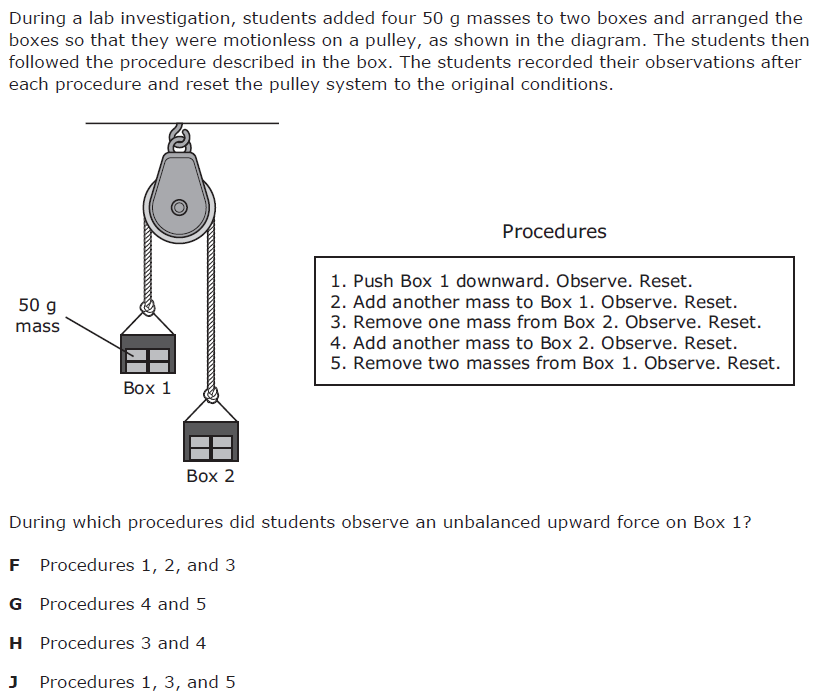 Science Released STAAR Questions: 8.6C