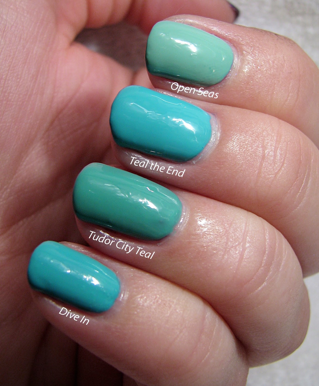 Over The Top Coat: Sunday Similarities: Minty Teal Cremes
