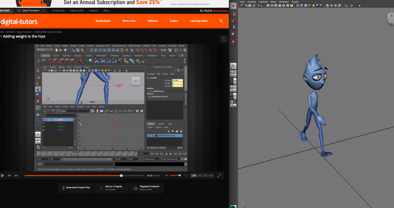 Creating Madness: Creating A Walk Cycle In Maya: Lesson 11