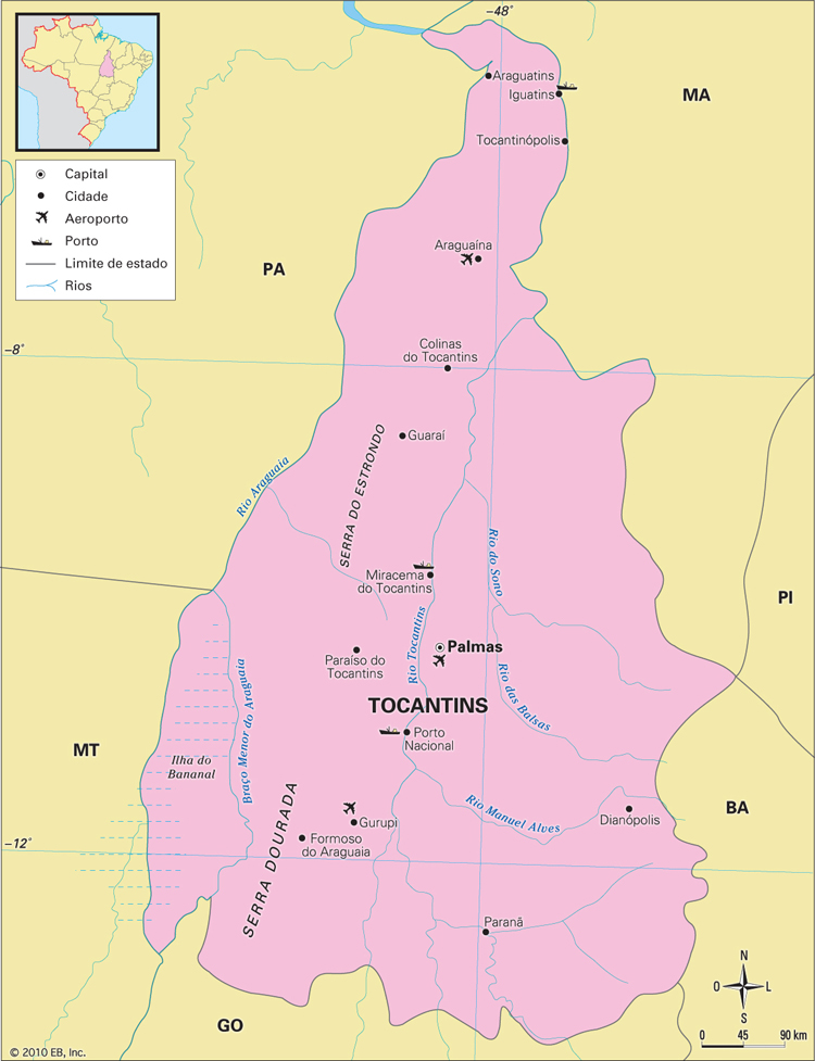 Blog de Geografia: Mapa de Tocantins, TO