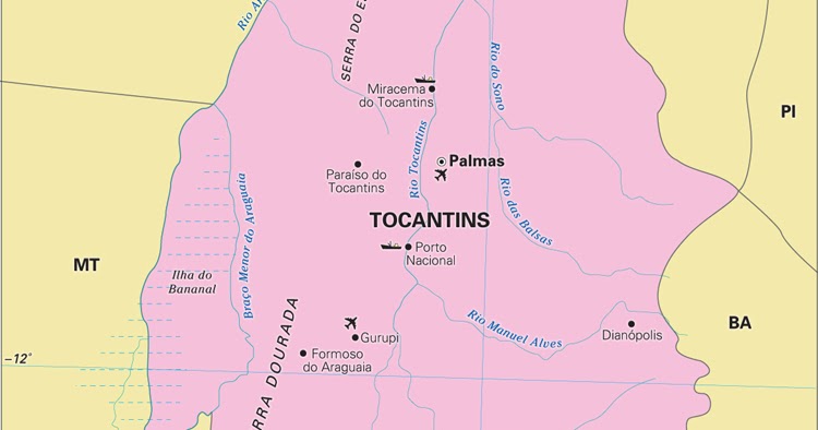 Blog de Geografia: Mapa de Tocantins, TO