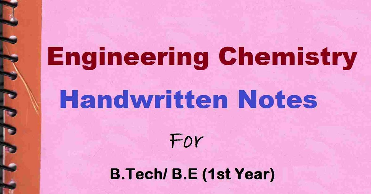 Engineering Chemistry Free Study Material PDF Download