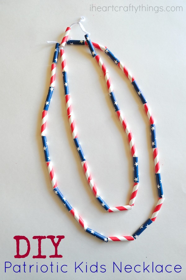 DIY Patriotic Kids Necklace - I Heart Crafty Things