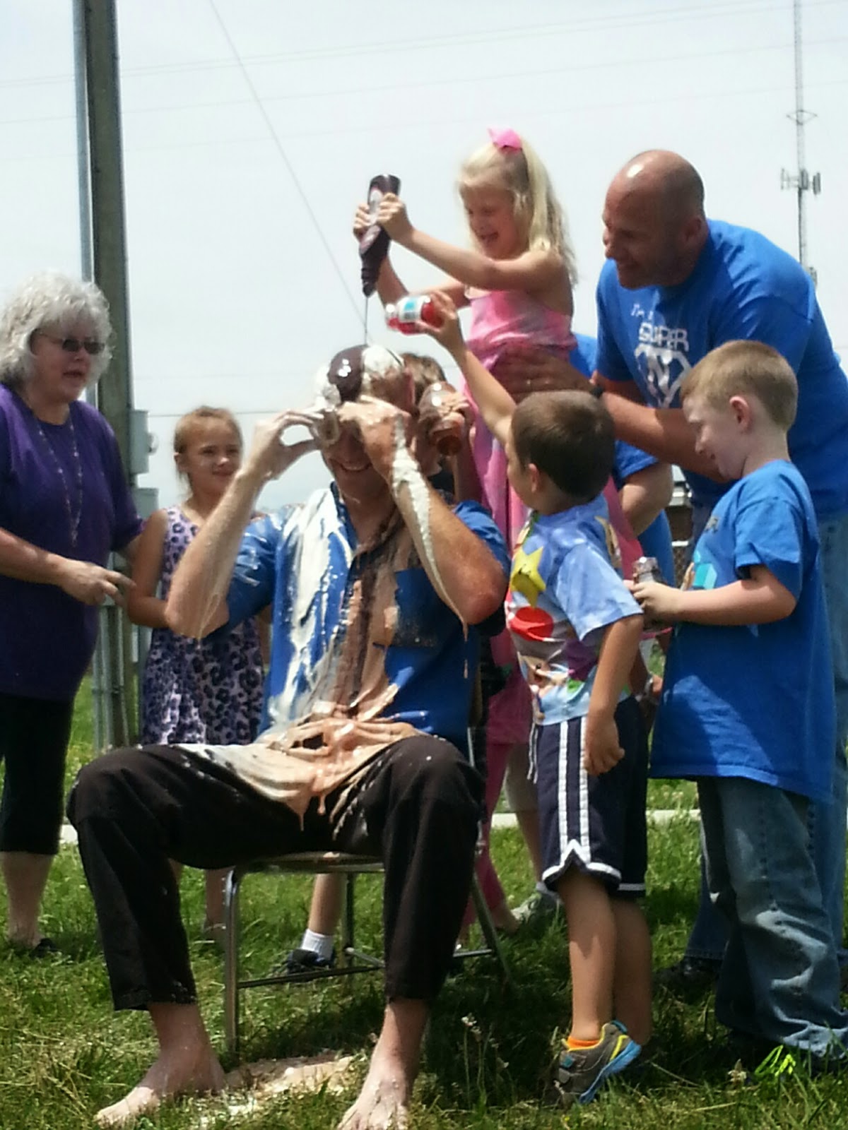 One more made four!: Adam is turned into a human sundae