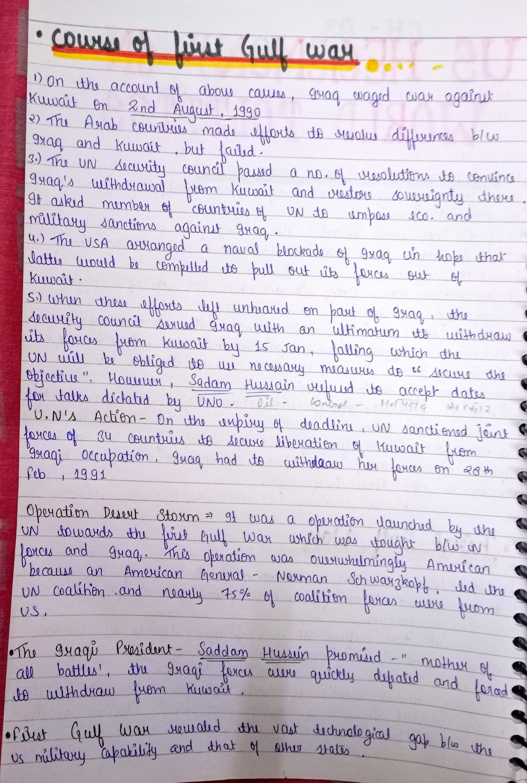 handwritten notes of US Hegemony in World Politics- [political science ...