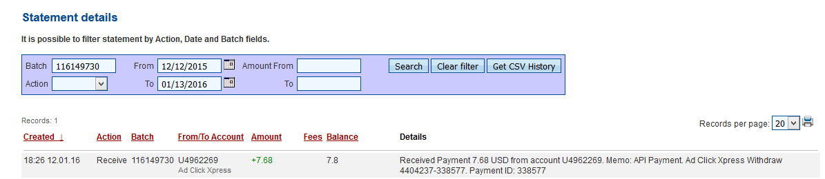 Payment Proof: Payment Proof 12.01.2016