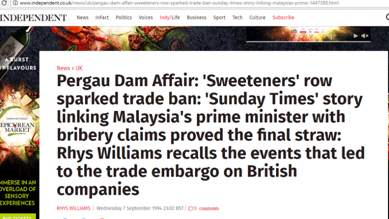 1MDB motion raise suspicion of MP bribery in early 90s Pergau dam ...