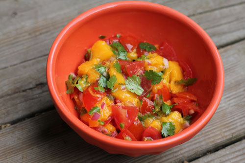 A Less Processed Life: What's On the Side: Fresh Mango-Tomato Salsa