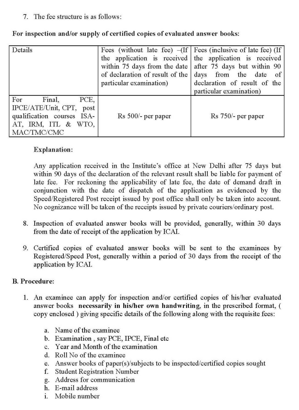 Indian Tax Arena: ICAI - Notified Procedure for providing inspection ...