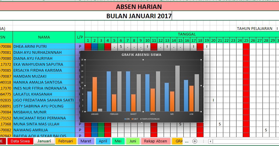 Donwload Aplikasi Absen Siswa Format Excel