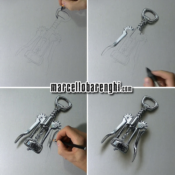 Wing Corkscrew Drawing - Marcello Barenghi
