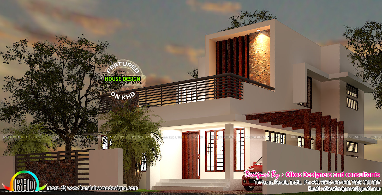 Budget House with Simple and Elegant Contemporary Design - Kerala Home ...