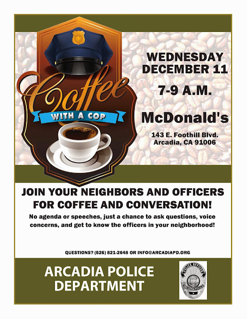 Arcadia Police Department News & Information Blog: APD's 1st Coffee ...
