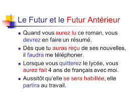 Les 6° et les 5° de Grévy: Le futur antérieur