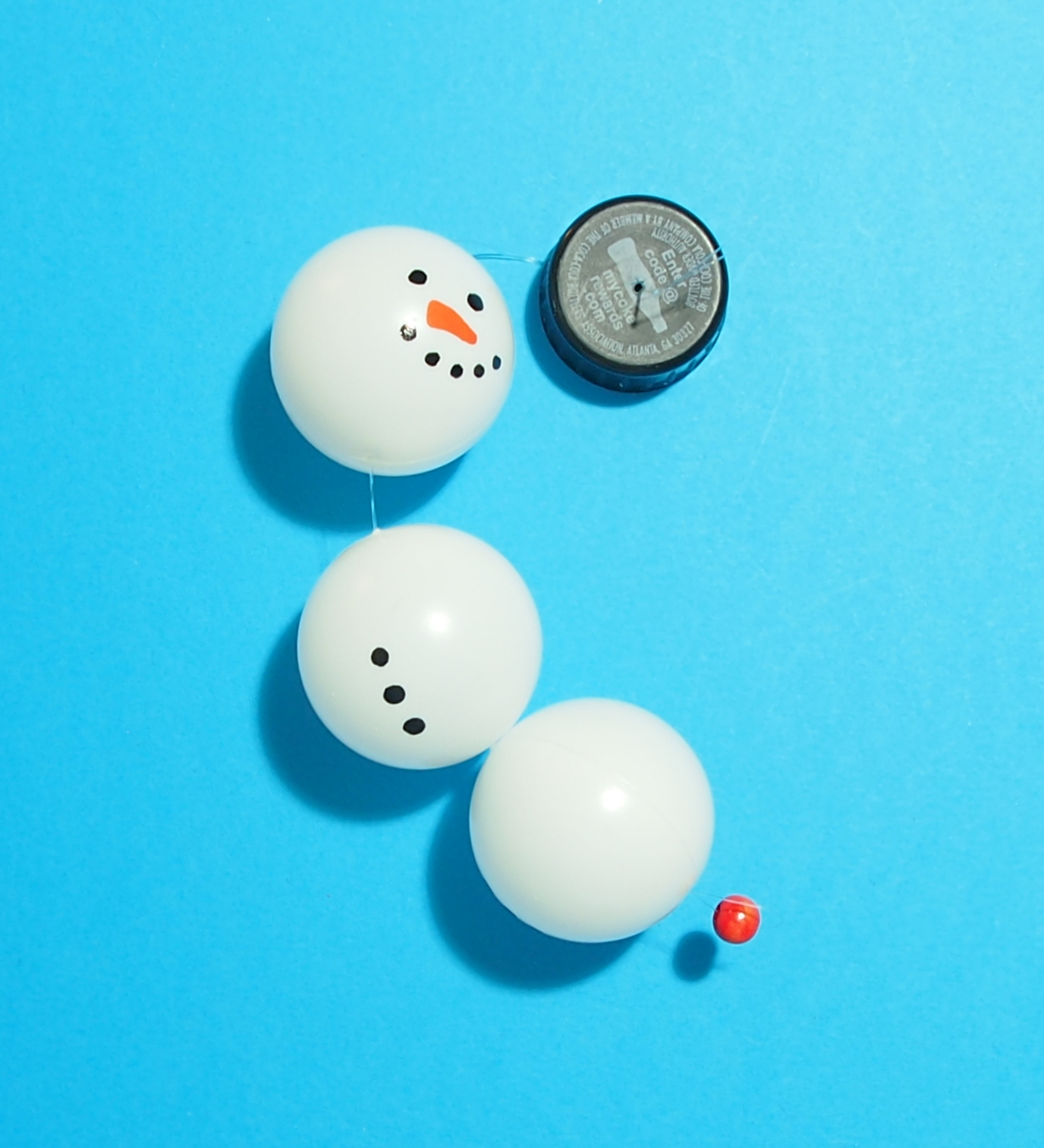 The Tiny Funnel: Ping Pong Snowmen Ornaments