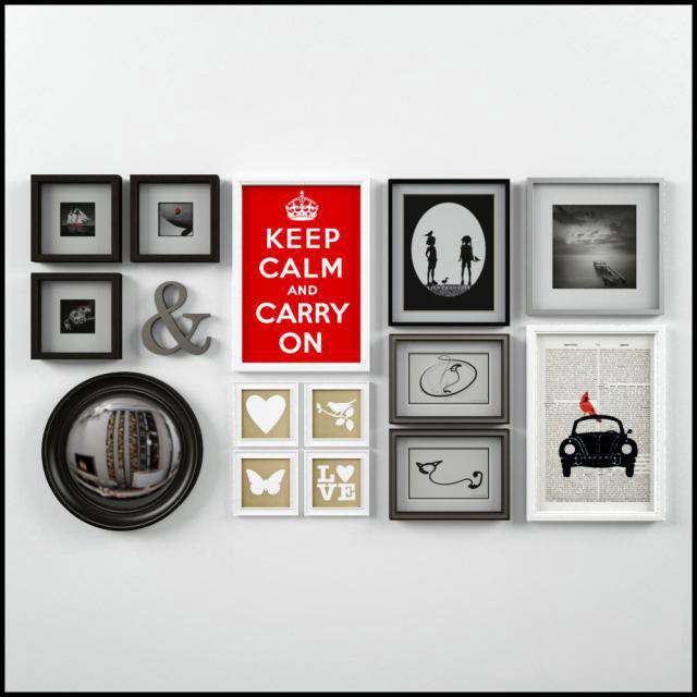 Modern frames on the wall 3d models