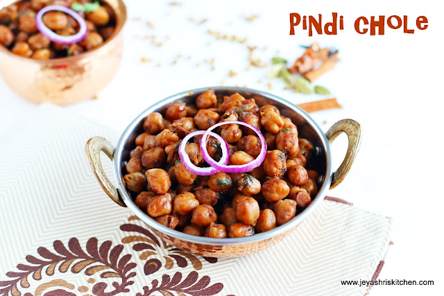 Pindi chole recipe | Pindi chana recipe | Jeyashri's Kitchen