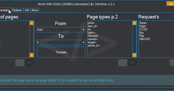 anonCrypter: Work With Dorks [DORK's Generator] By JohnDoe v.2.1