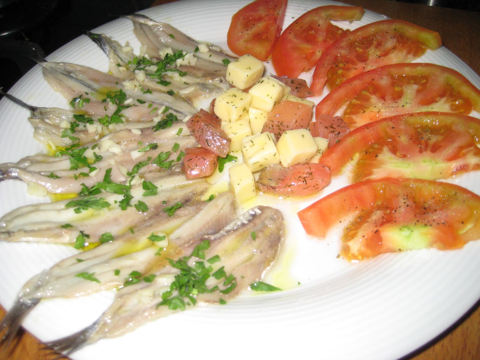 LAS RECETAS DE MAMA ROSA: Boquerones en vinagre con salmón y queso