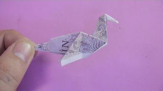 xếp tiền con chim money origami bird easy - xếp tiền