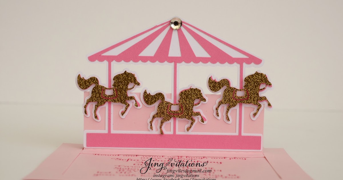 Birthday and Baby Shower Invitations: Handmade Pop Up Carousel Invitations