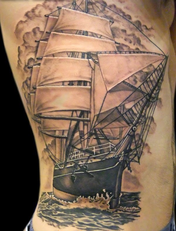 Tatuajes de veleros y barcos - Belagoria | la web de los tatuajes