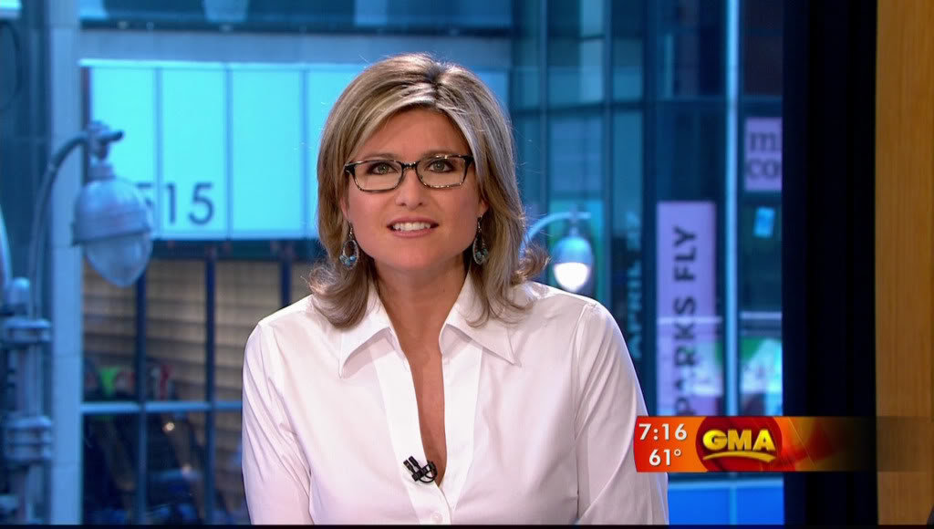 Ladies in Satin Blouses: Ashliegh Banfield - white blouse