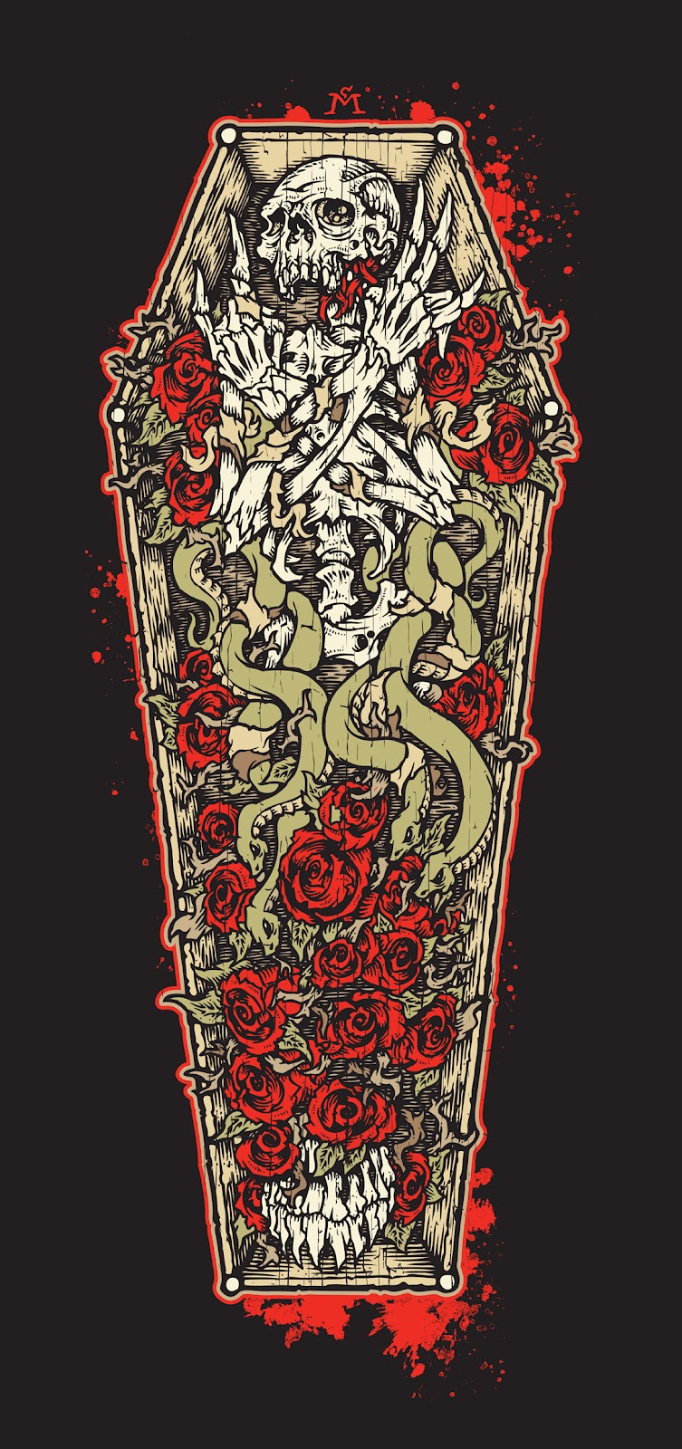 death ink: coffin artwork