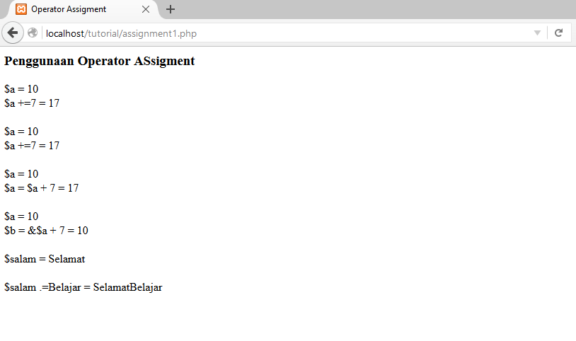Pengertian Dan Contoh Operator Assignment Dalam Phpwaroeng Script Waroeng Script