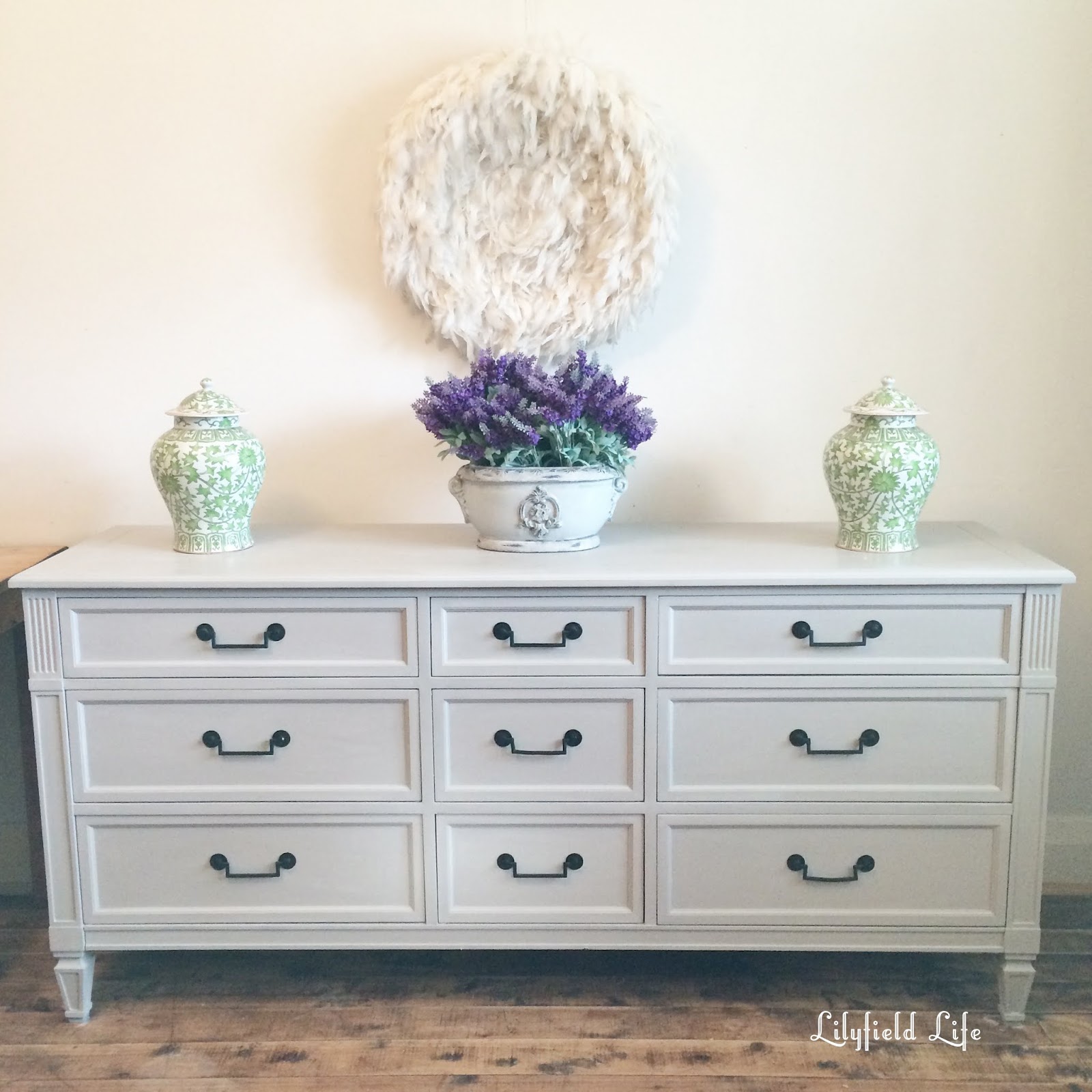 Lilyfield Life: Hand painted French drawers in pale taupe