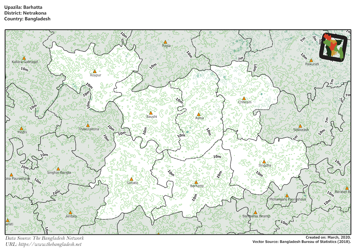 Mouza & Land Use Maps of Barhatta Upazila, Netrokona, Bangladesh ...