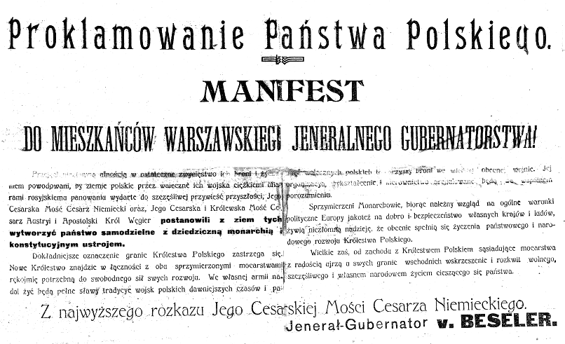 baedeker łódzki: Akt 5 listopada - RESTYTUCJA KRÓLESTWA POLSKIEGO. ROK ...