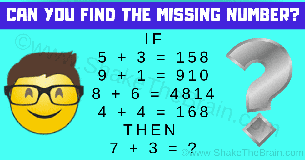 Math Equations Logic Puzzle: Find Missing Number