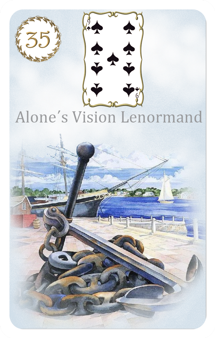 Sha-Lenormand: 35 - Котва - Anchor - 9 ♠