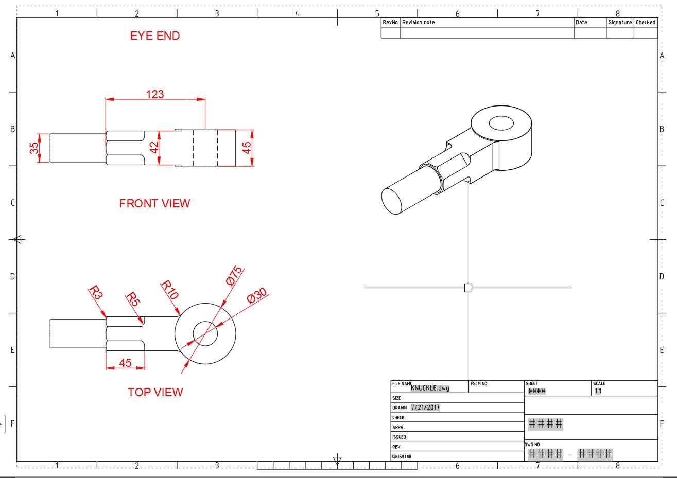 AUTOCAD NETWORK: Knuckle Joint in AutoCAD (mechanical)