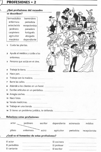 MUCHAS OTRAS COSAS : Ejercicio: Verbo Ser + Profesiones