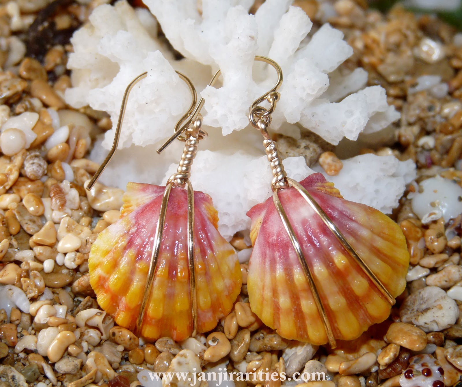 Kahelelani & Sunrise shell jewelry by.... Janjira: Sunrise shells earrings