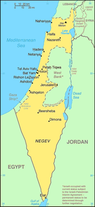 Mapa israel actual