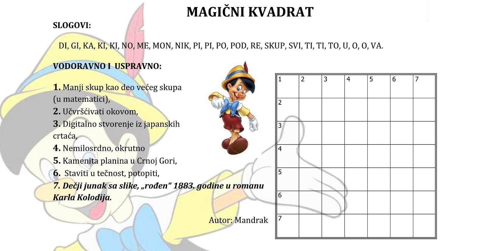 Enigmatika za decu: Lutak majstora Đepeta