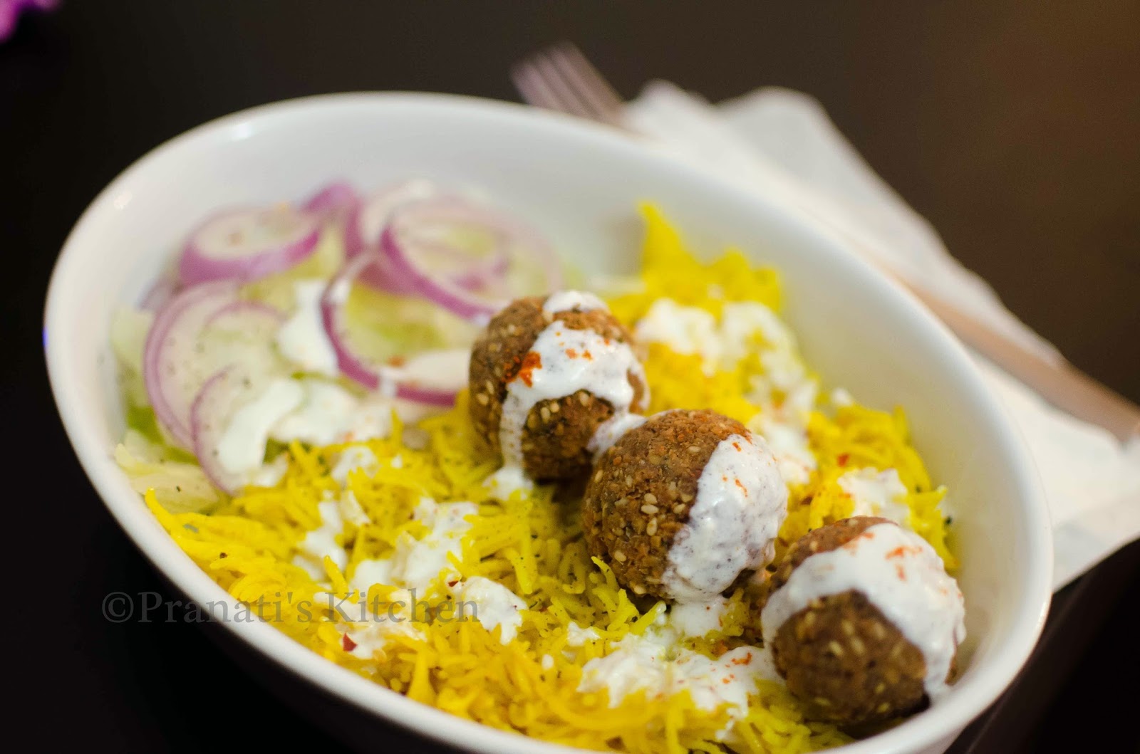 Delicious Recipes 4m Pranati's Kitchen: NYC style Falafel over rice