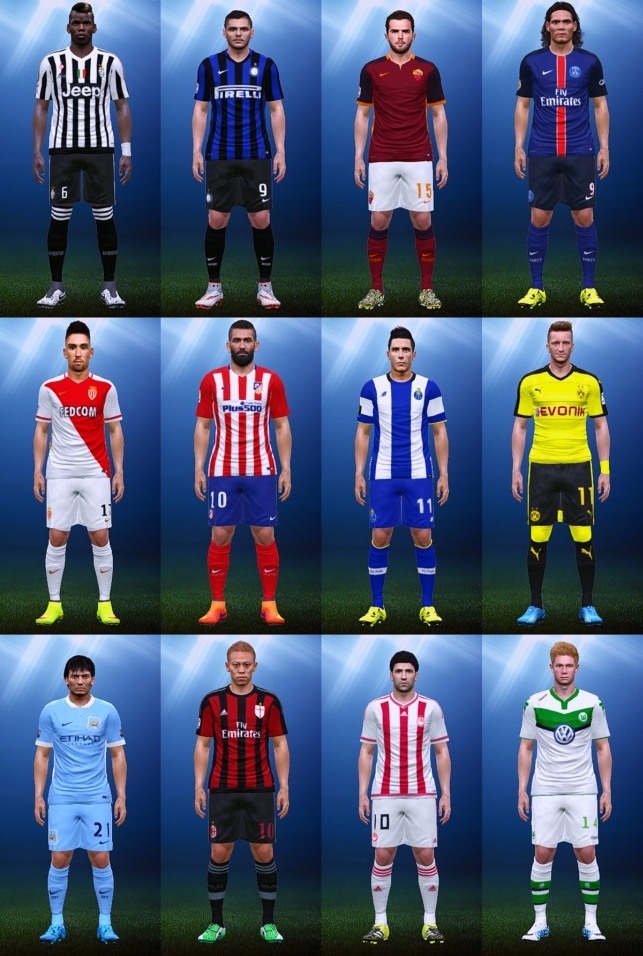 PES 2015 - 2015-2016 Home Kits Pack v1.2 by IDK - PES Editing Corner