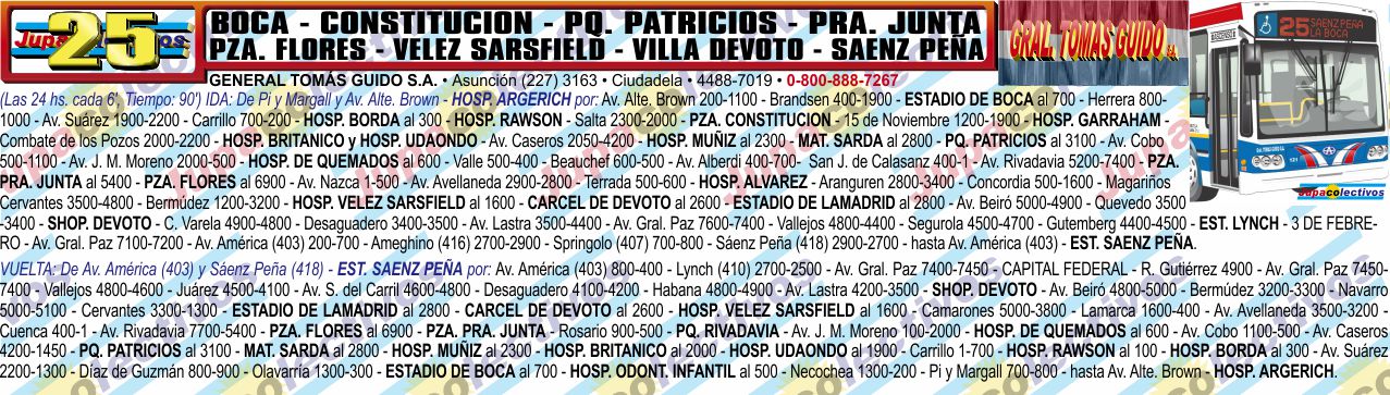 Colectivos Argentinos: RECORRIDO DE LA LINEA 25 (Gran Buenos Aires)