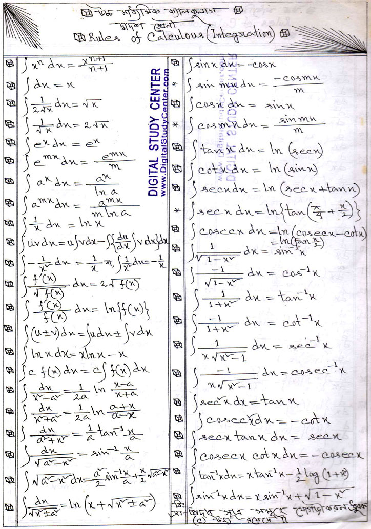 Basic Rules of Integration - Digital Study Center | An Exclusive e ...