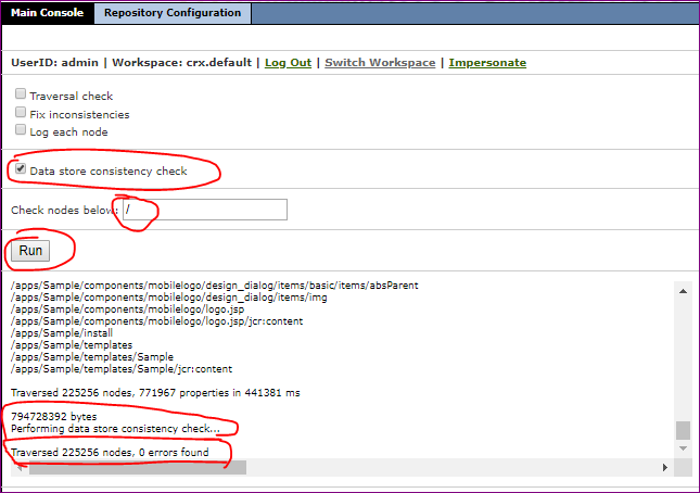 AEM/CQ5 : How to perform Datastore Consistency Check in AEM