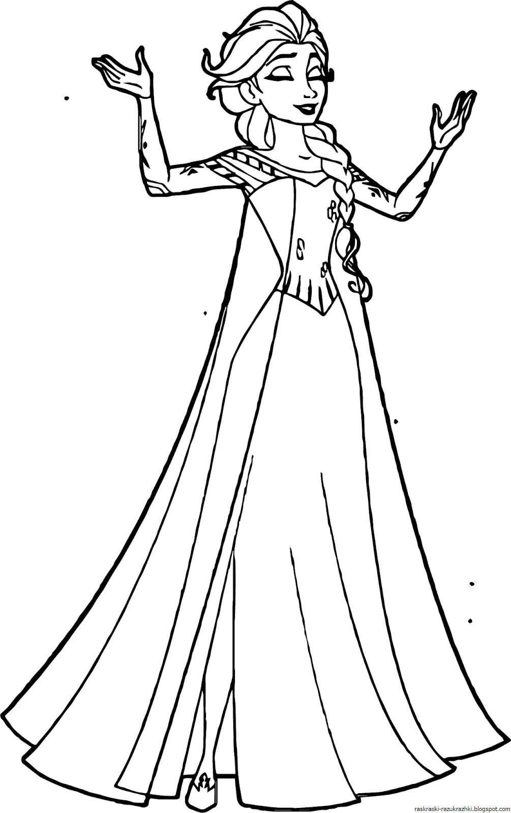 Эльза Разукрашка Распечатать